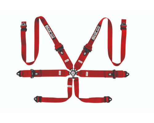 Sparco Red BELT 6 PNT 3 to 2in HANS STEEL - Enjuku Racing