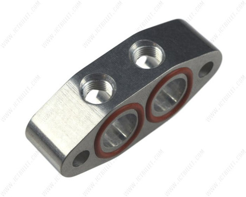ICT Billet LS Turbo Oil Feed Line Adapter - Cooler Spacer for LS3 ...