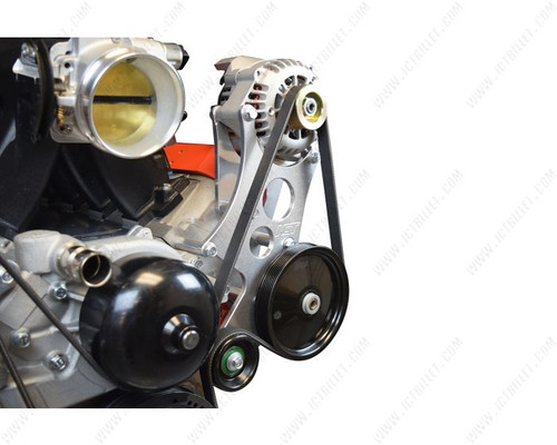 ICT Billet LS Corvette - High Mount Alternator / Power Steering Pump ...