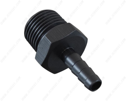 ICT Billet Straight 3/8" NPT Pipe to 1/4" .250" Hose Barb Fitting Black ...