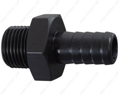 ICT Billet Straight 3/8" NPT Pipe to 1/2" .500" Hose Barb Fitting Black Billet Aluminum - Enjuku ...