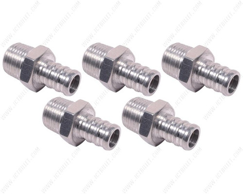 ICT Billet 5pc 3/8" Inch NPT Pipe 1/2" PEX Fitting (non potable water ...