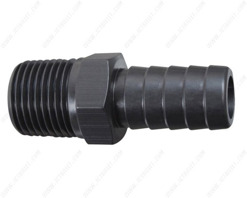 ICT Billet Straight 3/8" NPT Pipe to 5/8" .625" Hose Barb Fitting Black ...