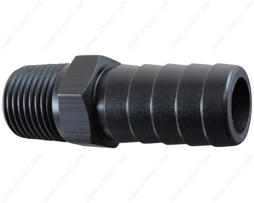 ICT Billet Straight 1/2" NPT Pipe to 3/4" .750" Hose Barb Fitting Black ...