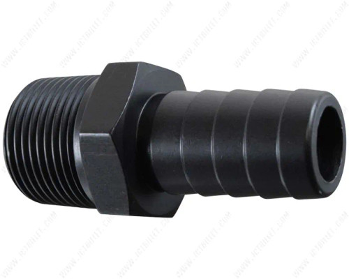ICT Billet Straight 3/4" NPT Pipe to 3/4" .750" Hose Barb Fitting Black ...
