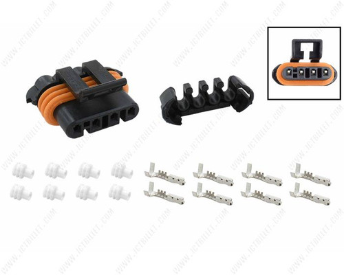 ICT Billet GM LS O2 Oxygen Sensor Flat 4-Wire Female Connector ...