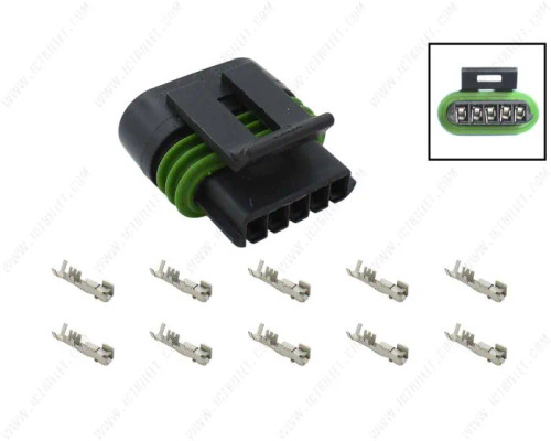 ICT Billet IGN-1A Holley Smart Coil 5-Wire Harness Connector Component ...