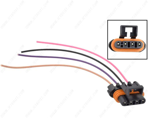 ICT Billet GM LS O2 Oxygen Sensor Flat 4-Wire Female Harness Connector ...