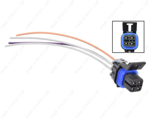 ICT Billet GM LS O2 Oxygen Sensor Square Female 1 Keyway Wire Connector ...