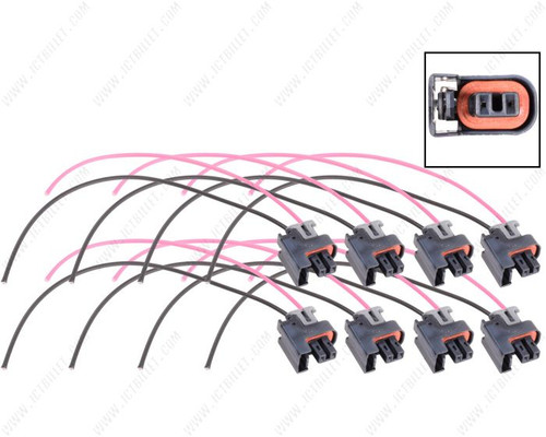 ICT Billet LS Truck Fuel Injector Wire Connector Pigtail Plug Mini ...