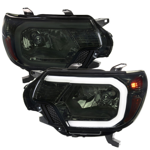 Spec D 2012 2015 Toyota Tacoma Led Bar Factory Style Headlights With