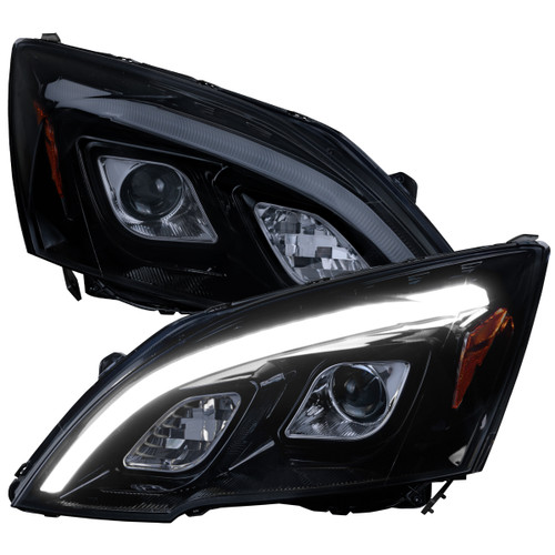 Spec-D 2007-2011 Honda CR-V LED Bar Projector Headlights (Glossy Black ...