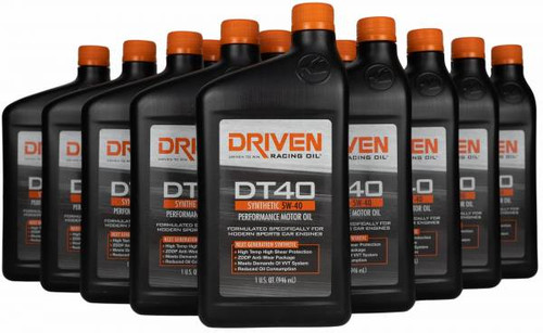 Driven Racing Oil DT40 High Zinc Synthetic 5W-40 Quart 12 Pack - Enjuku ...