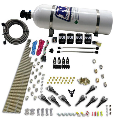Nitrous Express 8 CYL SHARK DIRECT PORT 4 SOLENOIDS WITH 15LB BOTTLE ...