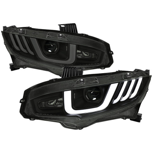 Spec-D 2016-2021 Honda Civic Halo Projector Headlights w/ LED ...