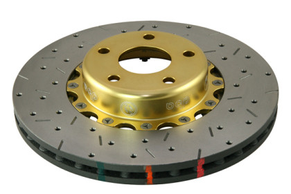 DBA 5000 Series 2 Piece Drilled & Slotted Front Rotor w/ Gold Hat ...