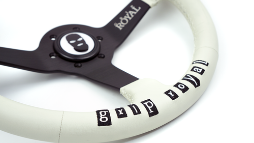 Grip Royal - Brute 350mm White Leather Steal This Wheel! - Enjuku Racing