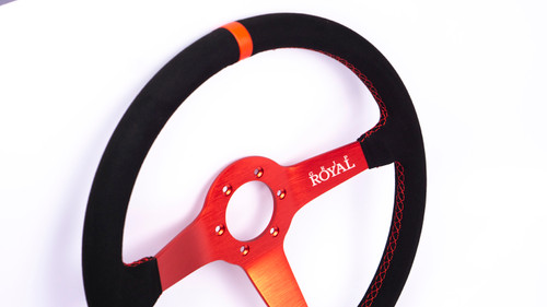Grip Royal - Brute 350mm Suede w/ Red Stitch, Red Spokes & Red TDC ...