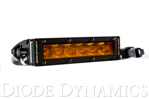 Diode Dynamics 6 Inch LED Light Bar Single Row Straight SS6 Amber Wide ...