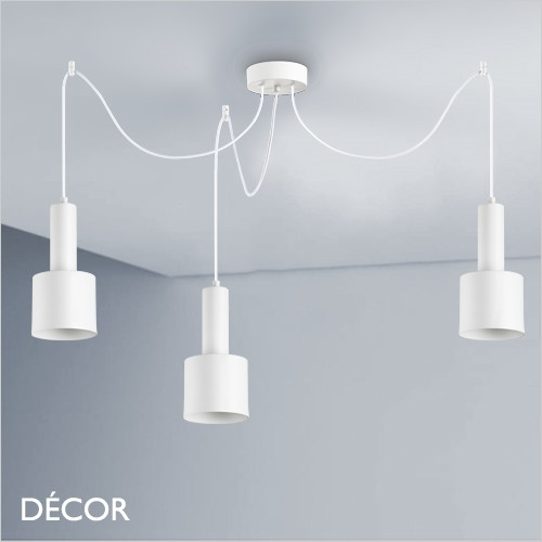 Ideal Lux - Holly 3 Multiple Pendant Light, White | Designer Multiple ...