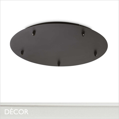 Ideal Lux - Round Ceiling Plate for 5 Pendant Lights, Matt Black ...