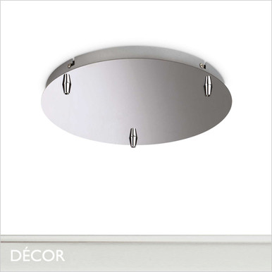 Ideal Lux - Round Ceiling Plate for 3 Pendant Lights, Polished Chrome ...
