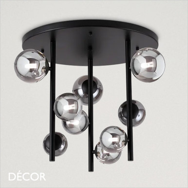 Ideal Lux - Perlage 9 Multiple Ceiling Light, Smoked & Black | Designer ...