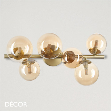 Ideal Lux - Perlage 18 Multiple Ceiling Light, Amber & Brass | Designer ...