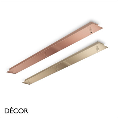Ideal Lux - Linear Ceiling Plates for 3 Pendants, Brass & Copper ...