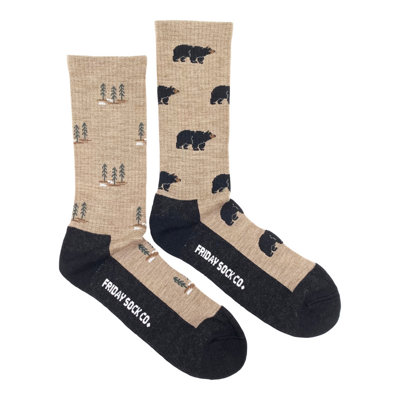 Friday Sock Co. Mens Bear & Tree Merino Socks
