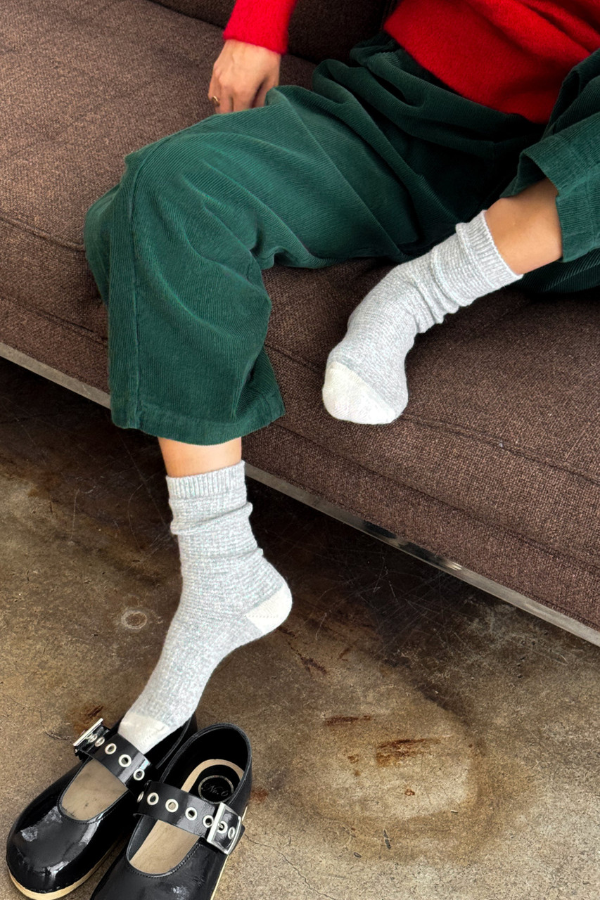 Le Bon Shoppe Wool Waffled Socks - Stone/Cream