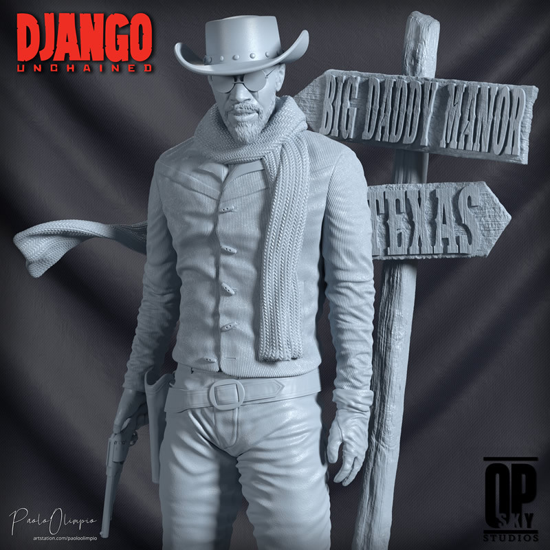 Django Unchained Jamie Foxx Statue - STL File 3D Print