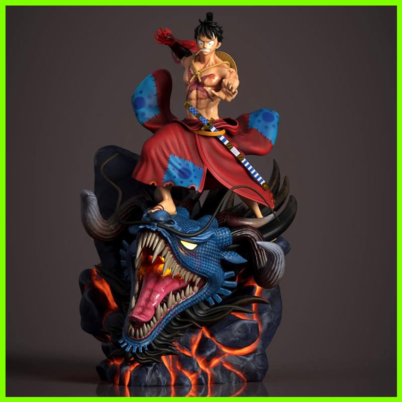 One Piece Luffy vs Kaido Statue - STL File 3D Print