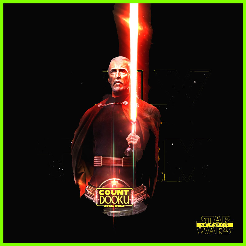 Count Dooku Star Wars Bust - STL File 3D Print