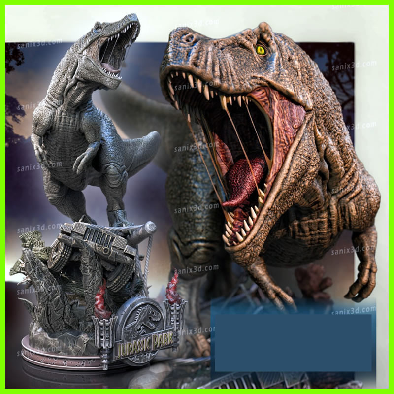 Jurassic Park T-Rex Statue - STL File 3D Print