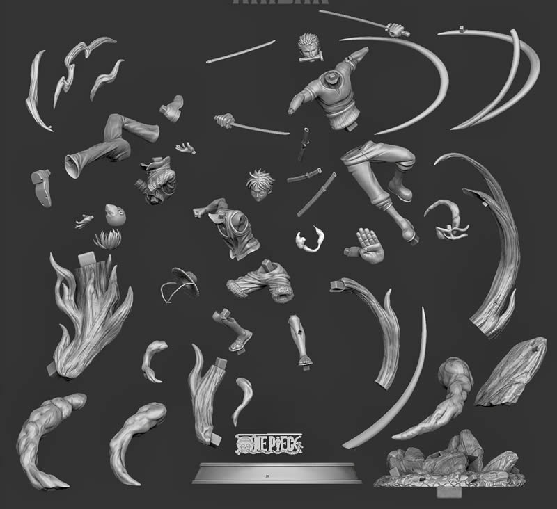 Luffy One Piece Diorama - STL File 3D Print