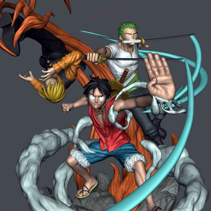 Luffy One Piece Diorama - STL File 3D Print