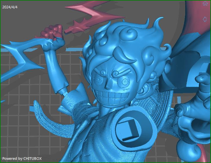 One Piece Luffy Gear 5 Statue - STL File 3D Print