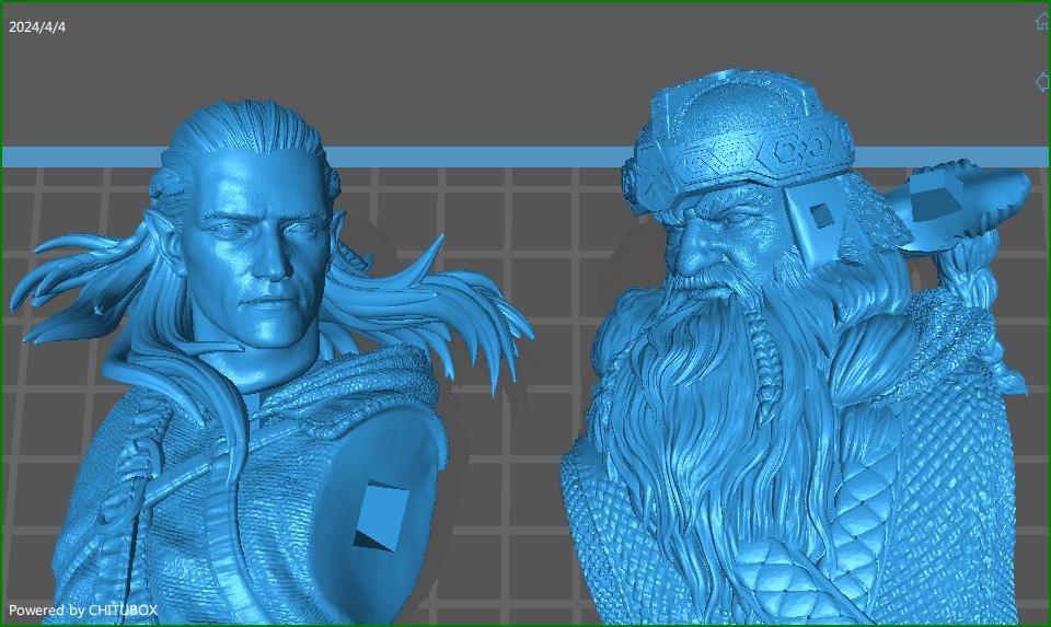 Gimli and Legolas Lord of the Rings Statue - STL File 3D Print
