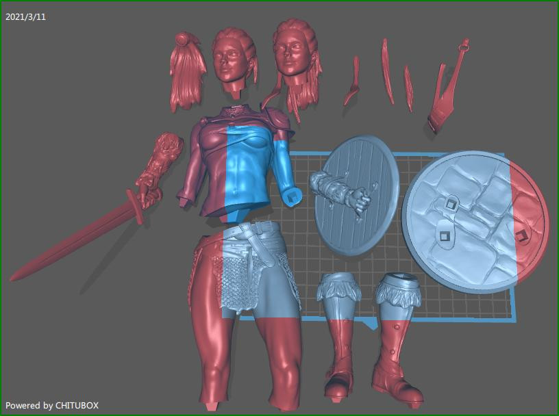 Sexy Female Gladiator - STL File for 3D Print