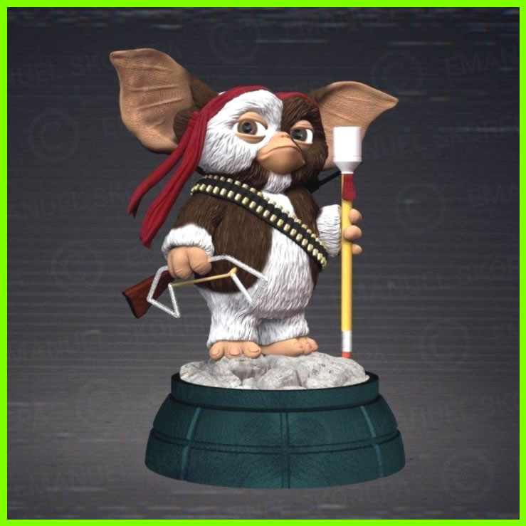 Gremlins Gizmo as Rambo - STL File for 3D Print