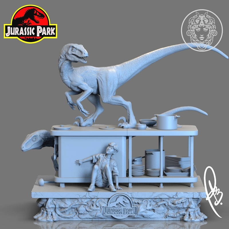 Jurassic Park Kitchen Scene - STL File for 3D Print
