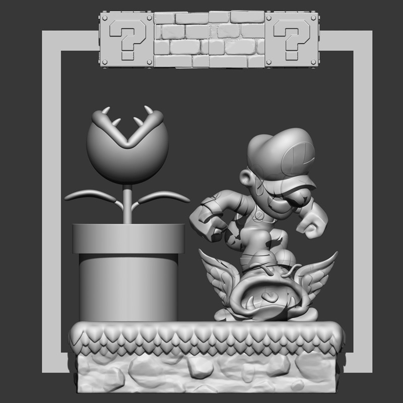 Super Mario and Luigi Statue - STL File for 3D Print