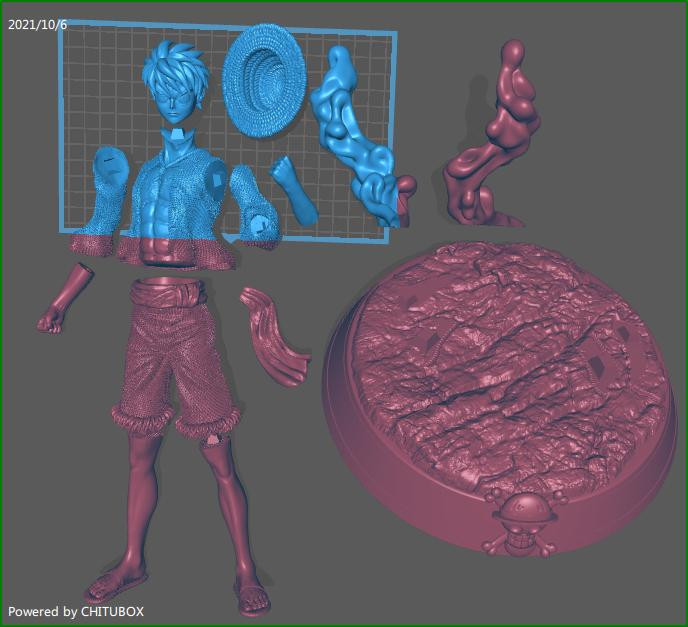 One Piece Monkey D Luffy Statue - STL File for 3D Print
