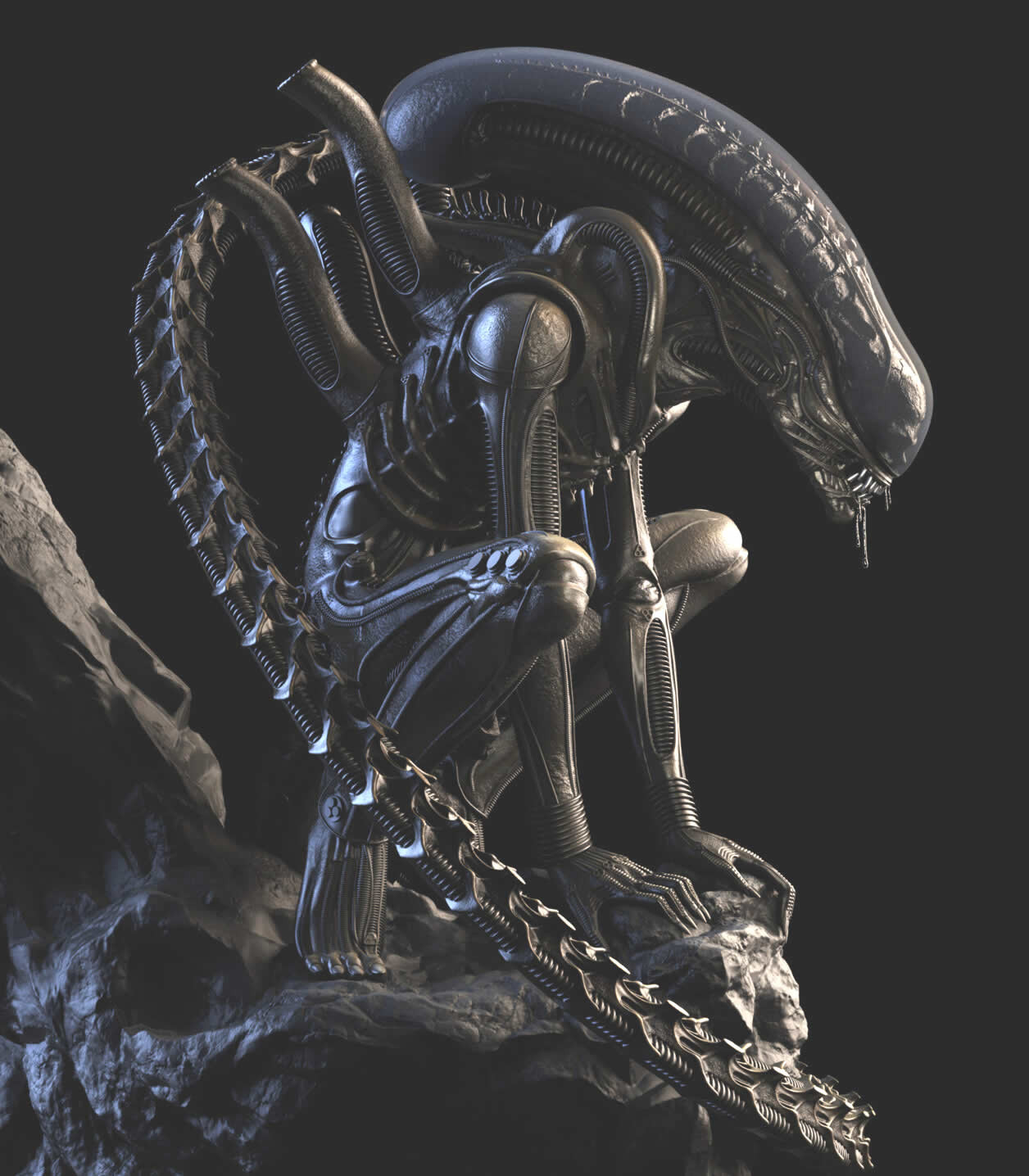 Alien Big Chap Statue - STL File for 3D Print