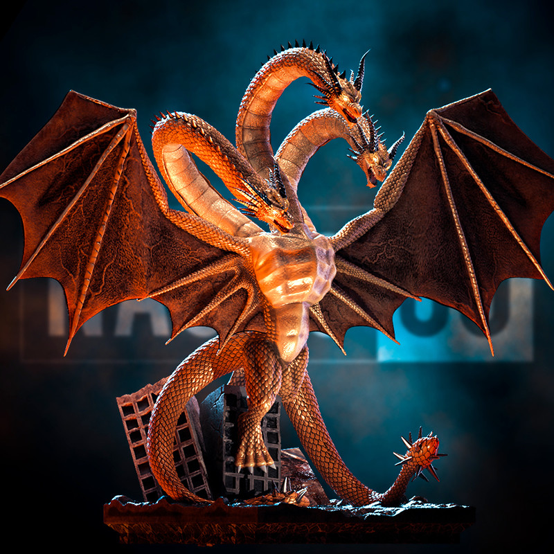King Ghidorah Statue - STL File 3D Print
