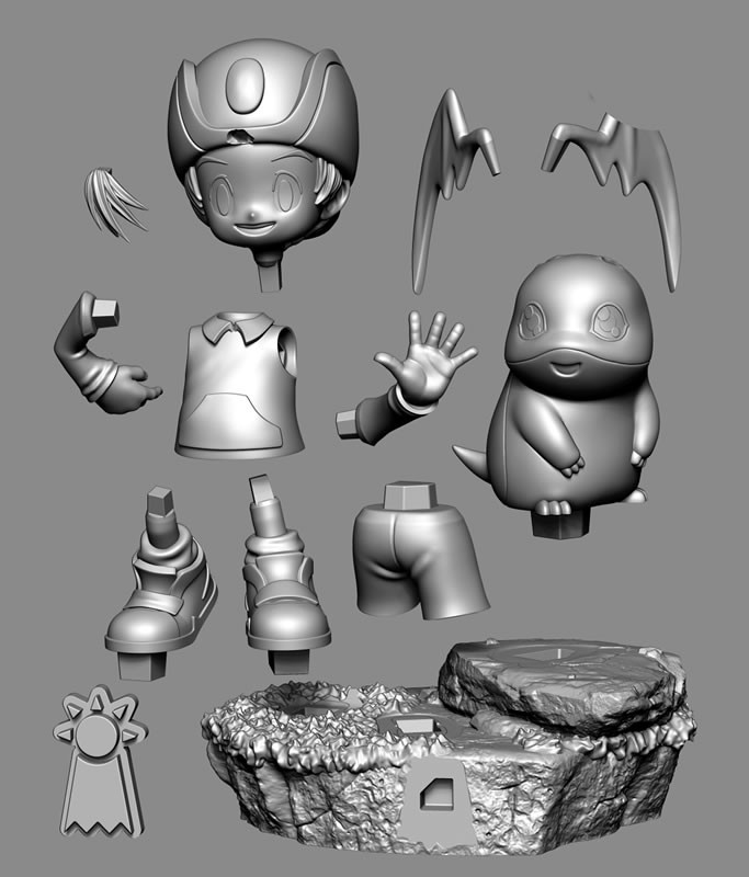 Digimon TK and Patamon Statue - STL File 3D Print
