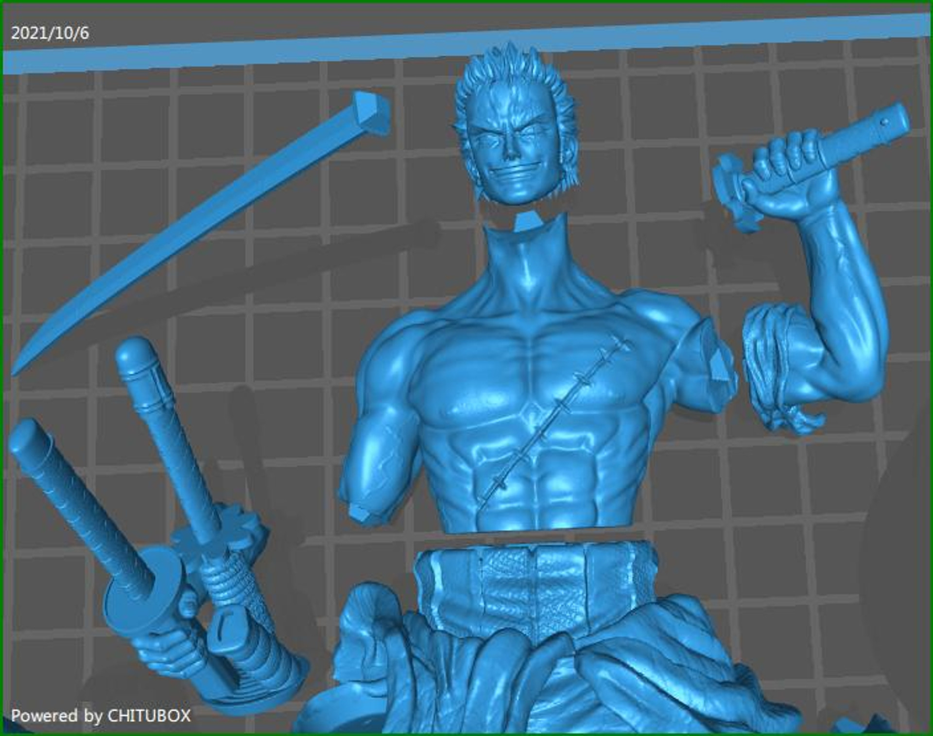 One Piece Roronoa Zoro Statue Stl File For 3d Print