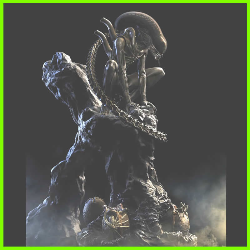 Alien Xenomorph Statue - STL File for 3D Print