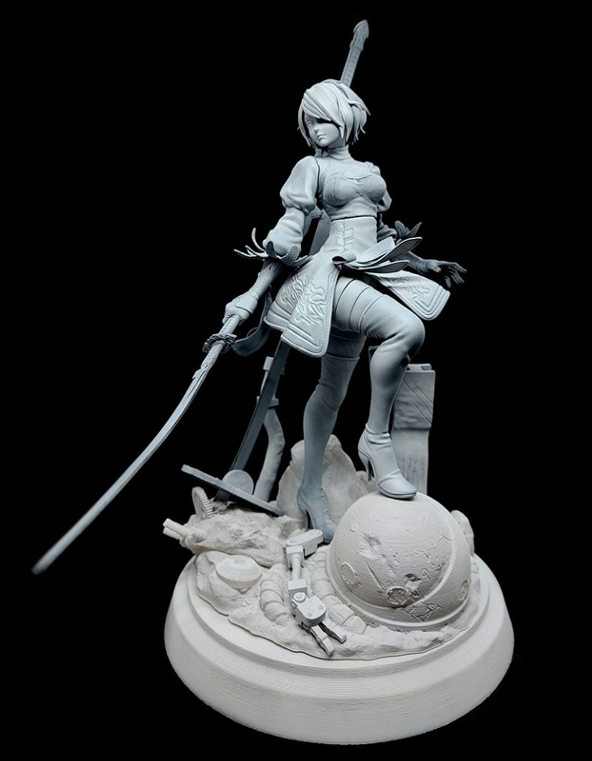 Nier Automata 2B Statue - STL File for 3D Print